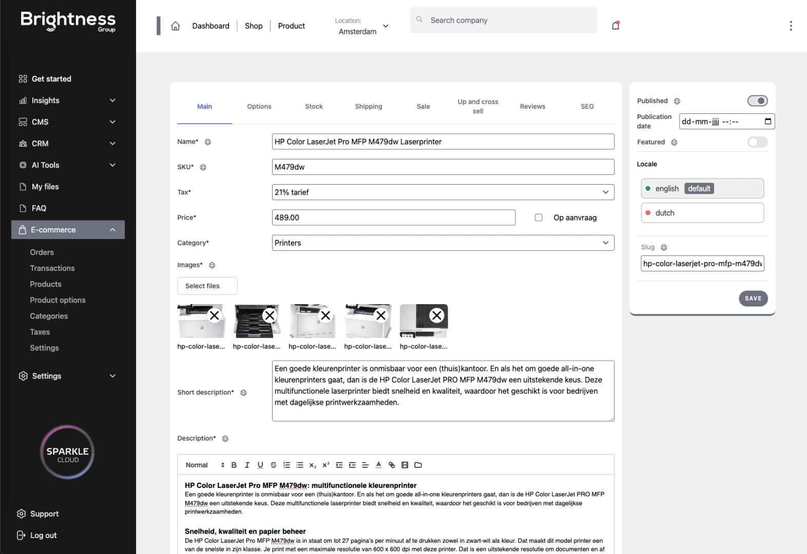 Sparkle Cloud, the ALL-IN-ONE software solution by Brightness.